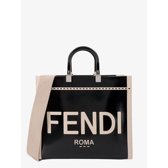 Fendi | Bags | Fendi Woman Canvas Handbag With Fendi Roma Lettering ...